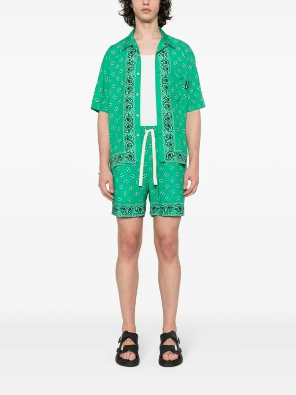 Palm Angels Paisley-print Poplin Shirt - Green