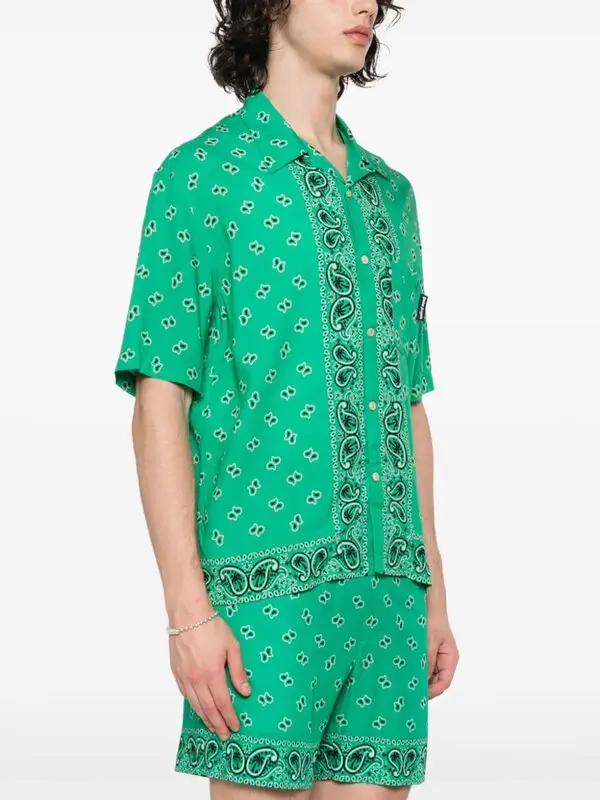 Palm Angels Paisley-print Poplin Shirt - Green