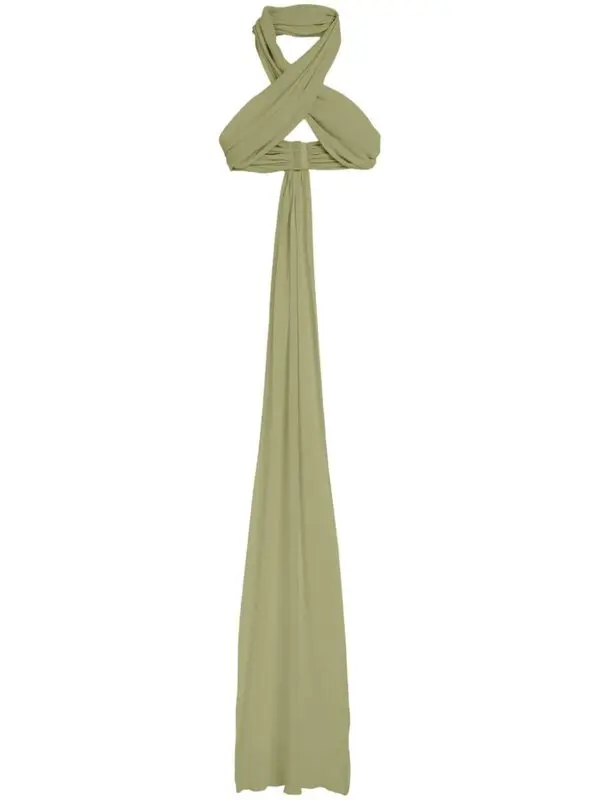 AMI Paris Silk Wrap Top - Green