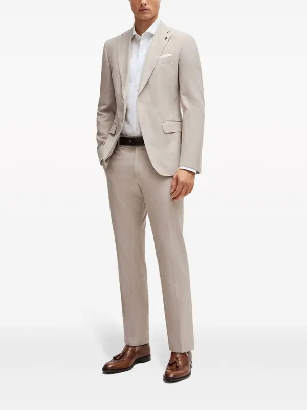 BOSS Spread-collar Linen Shirt