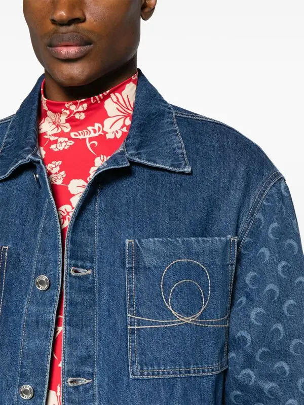 MARINE SERRE Deadstock Moon-print Denim Jacket
