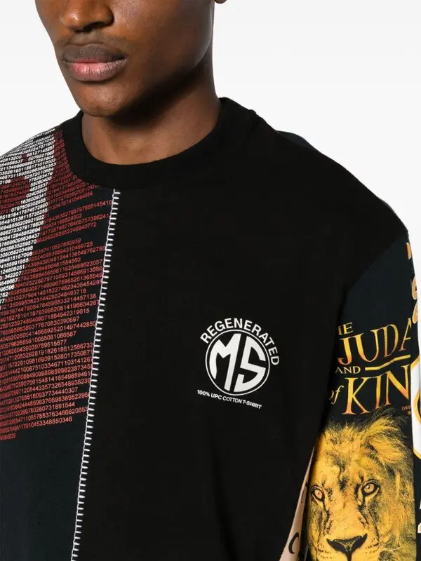 MARINE SERRE Regenerated Panelled Long Sleeve T-shirt