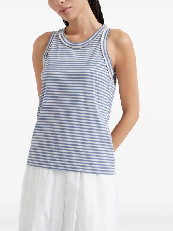 Brunello Cucinelli Striped Cotton Tank Top