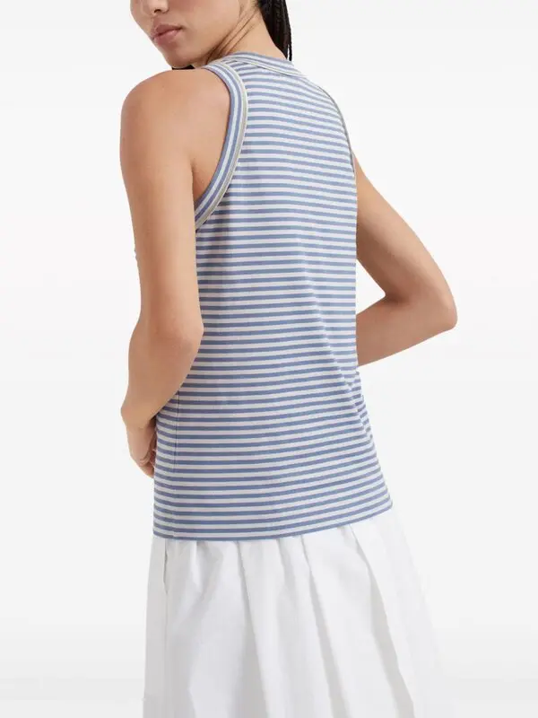 Brunello Cucinelli Striped Cotton Tank Top