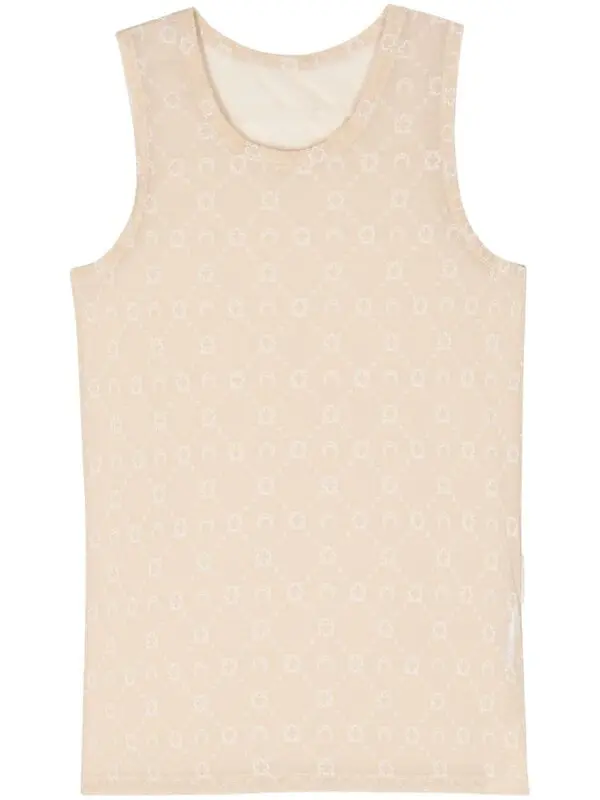MARINE SERRE Moonogram Flocked Mesh Tank Top