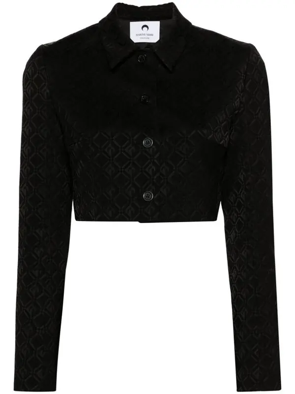 MARINE SERRE Moon Diamant-jacquard Cropped Jacket