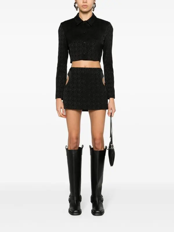 MARINE SERRE Moon Diamant-jacquard Cropped Jacket
