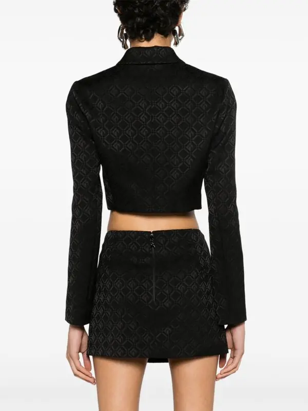 MARINE SERRE Moon Diamant-jacquard Cropped Jacket
