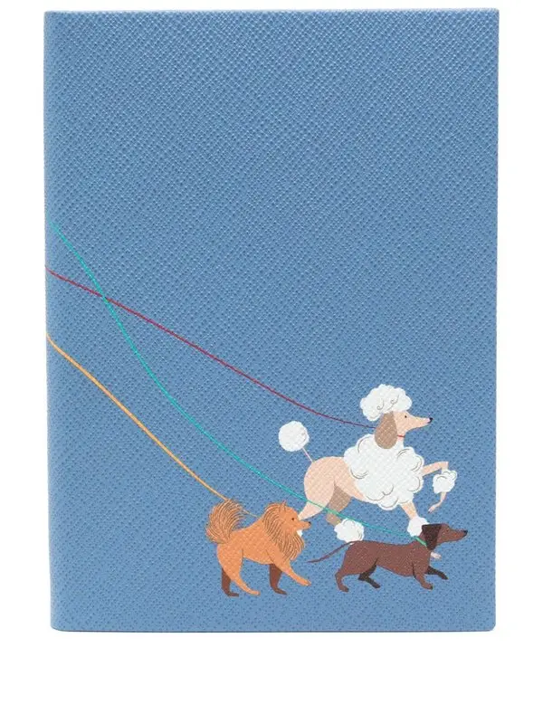 Smythson Dogs Soho Notebook - Blue