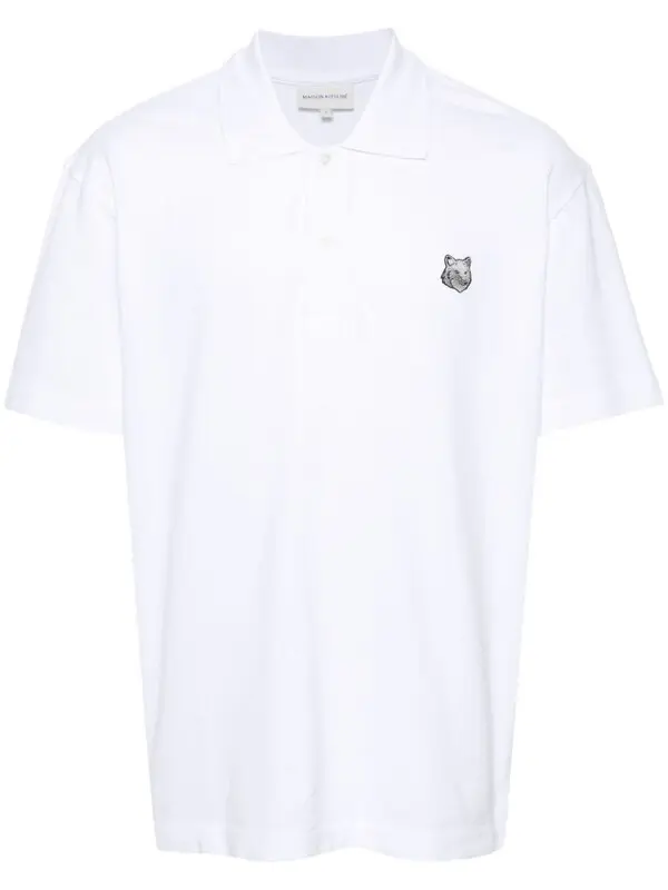 Maison Kitsuné Bold Fox Head Cotton Polo Shirt - White