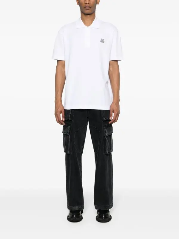 Maison Kitsuné Bold Fox Head Cotton Polo Shirt - White