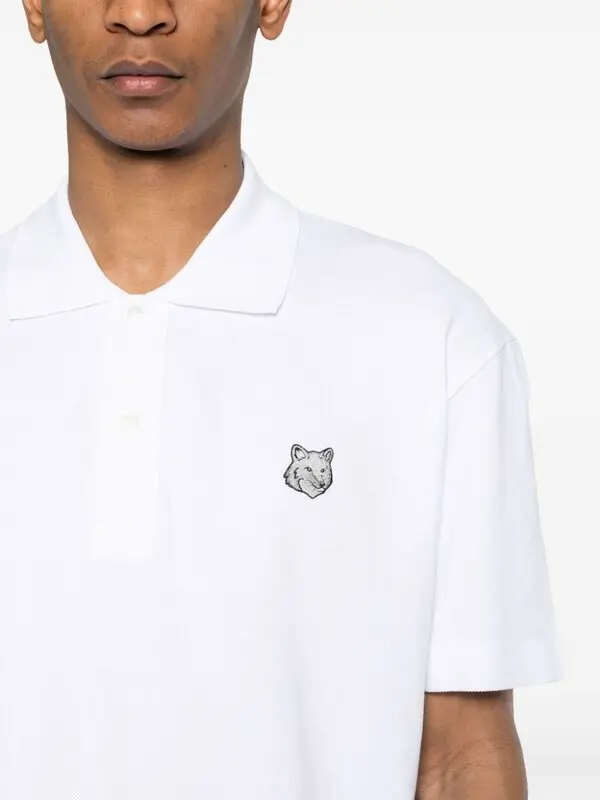 Maison Kitsuné Bold Fox Head Cotton Polo Shirt - White