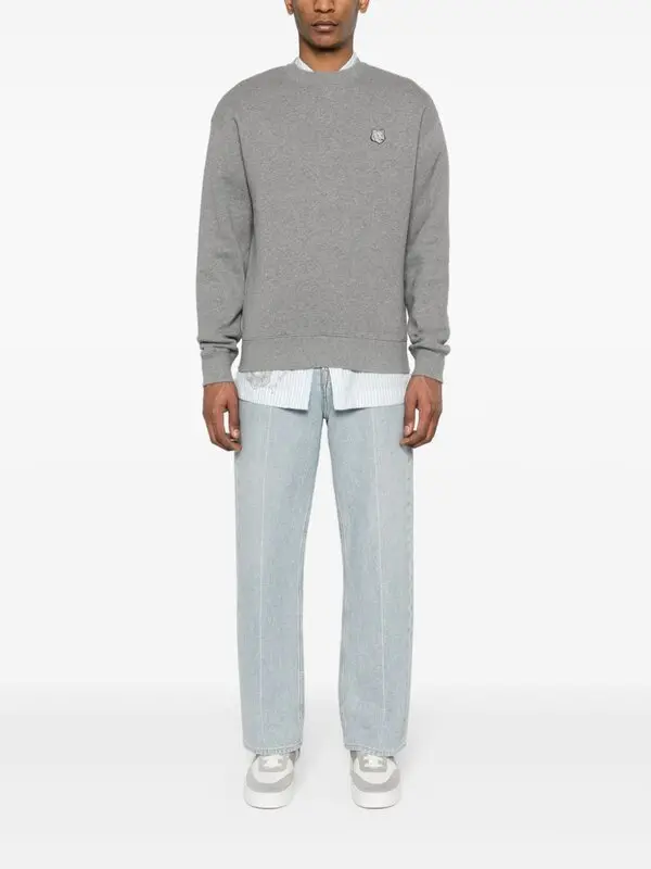 Maison Kitsuné Bold Fox Head Cotton Sweatshirt - Grey