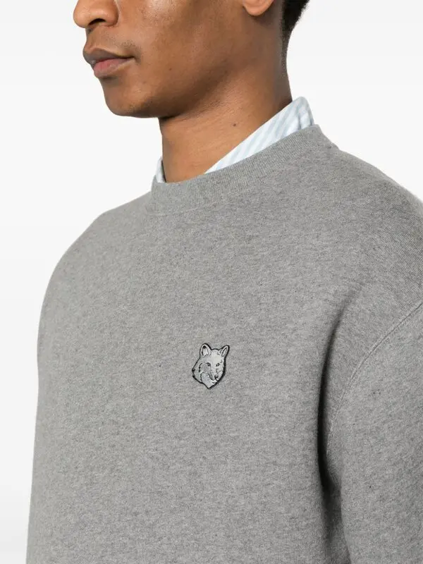 Maison Kitsuné Bold Fox Head Cotton Sweatshirt - Grey