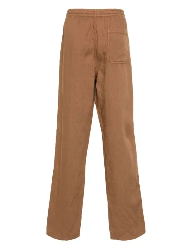 Aspesi Linen Straight Trousers - Brown