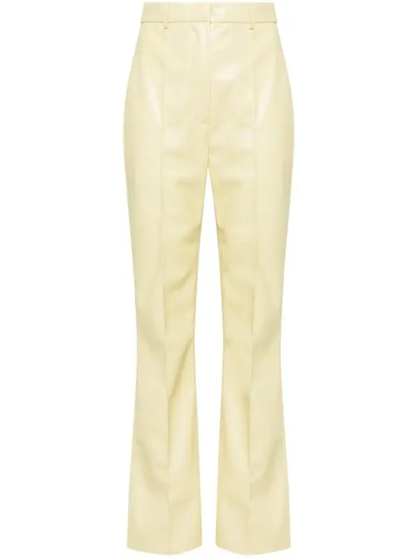 Nanushka Leena Faux-leather Flared Trousers - Yellow