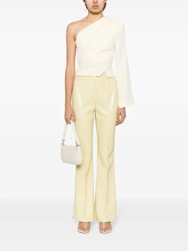 Nanushka Leena Faux-leather Flared Trousers - Yellow