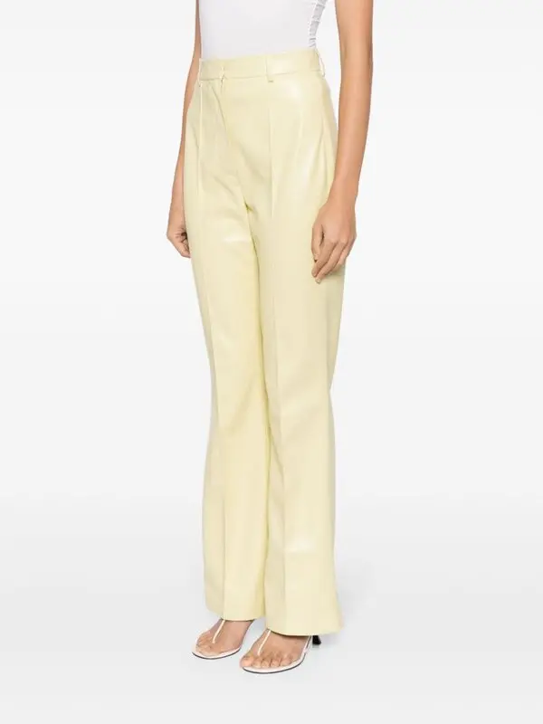 Nanushka Leena Faux-leather Flared Trousers - Yellow