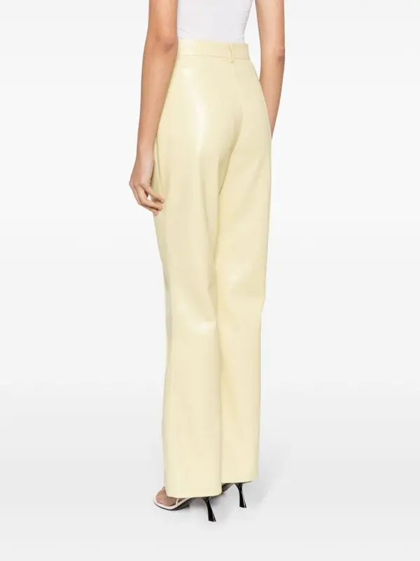 Nanushka Leena Faux-leather Flared Trousers - Yellow