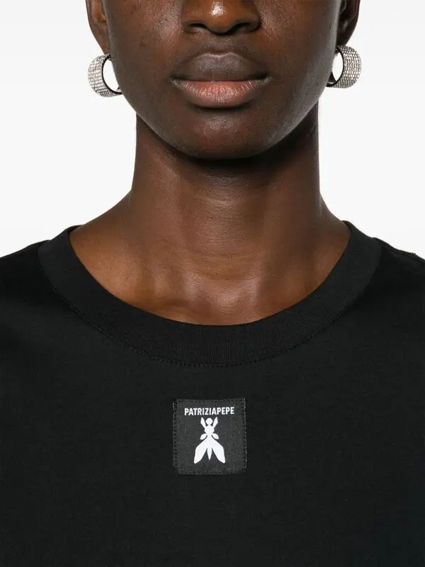 Patrizia Pepe Logo-patch T-shirt - Black