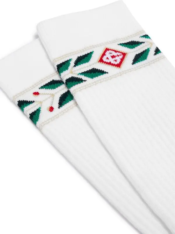 Casablanca Laurel Ribbed-knit Socks