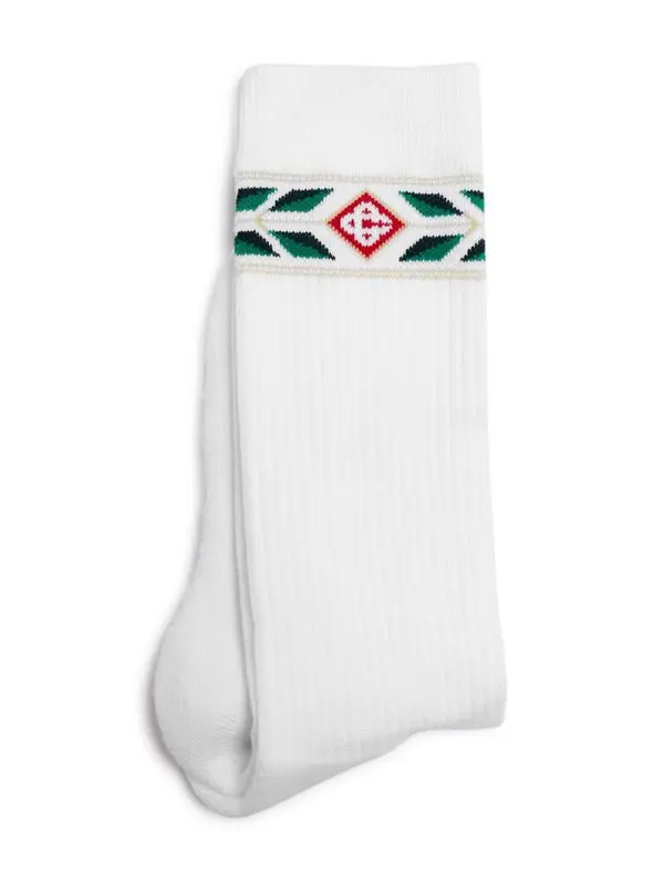 Casablanca Laurel Ribbed-knit Socks