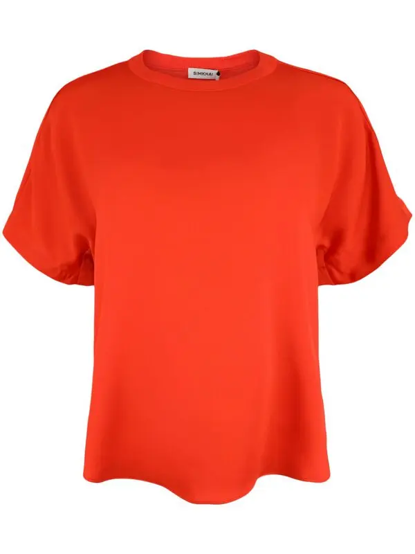 Simkhai Addy Knit-panel T-shirt - Red