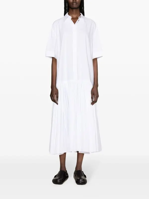 JIL SANDER Drop-waist Cotton Shirtdress