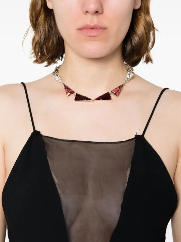 Patrizia Pepe Crystal-embellished Triangle Necklace