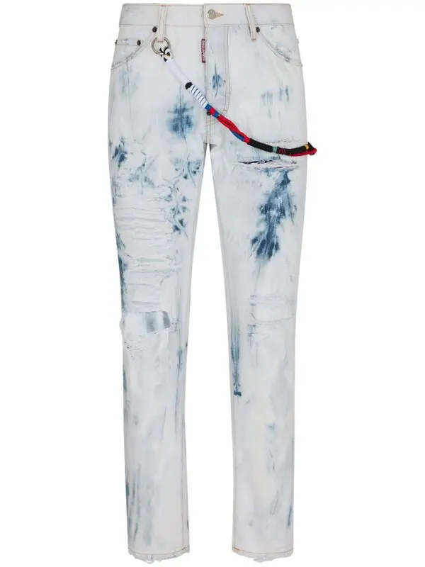 Dsquared2 Distressed Straight-leg Jeans