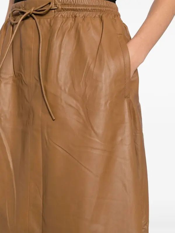 YVES SALOMON Elasticated Waistband Leather Skirt
