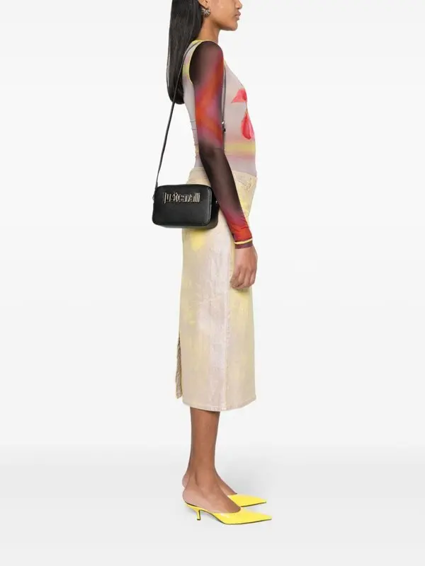 Just Cavalli Logo-lettering Cross Body Bag - Black