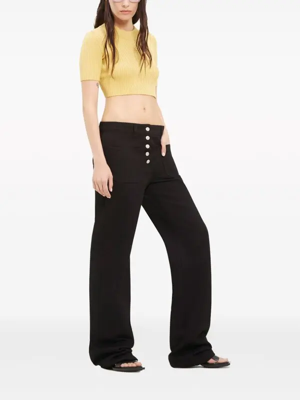 COURREGES Ribbed-knit Crop Top