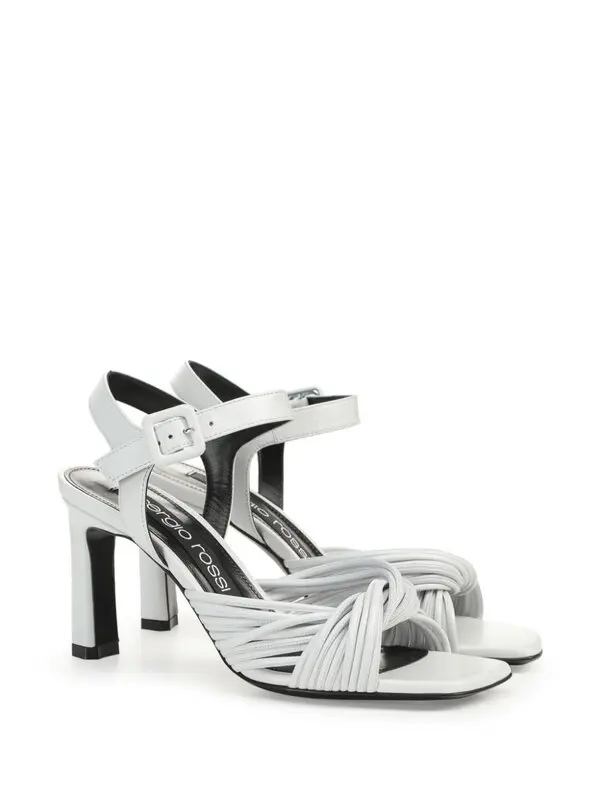 SERGIO ROSSI Sr Akida 80mm Leather Sandals - White