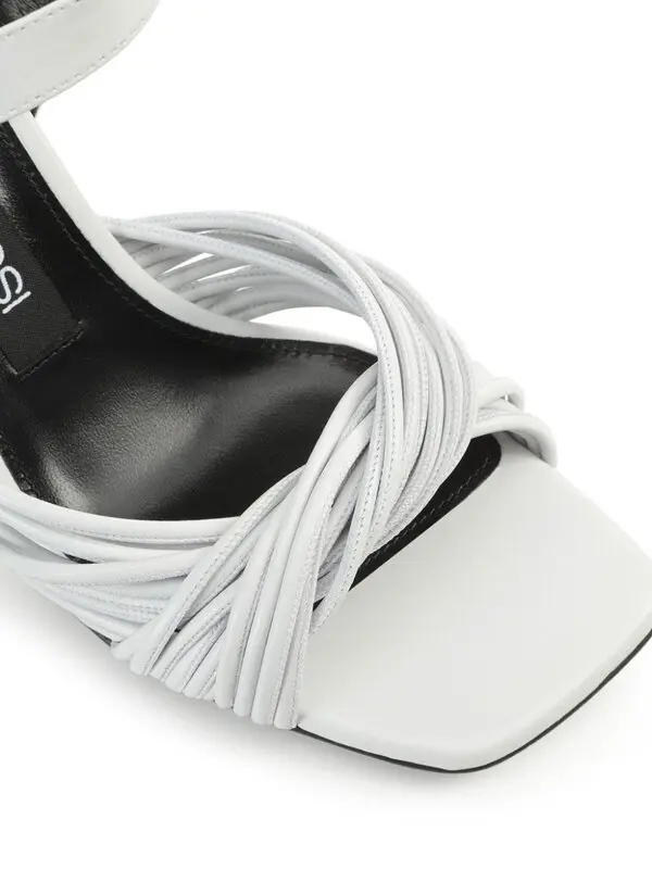 SERGIO ROSSI Sr Akida 80mm Leather Sandals - White