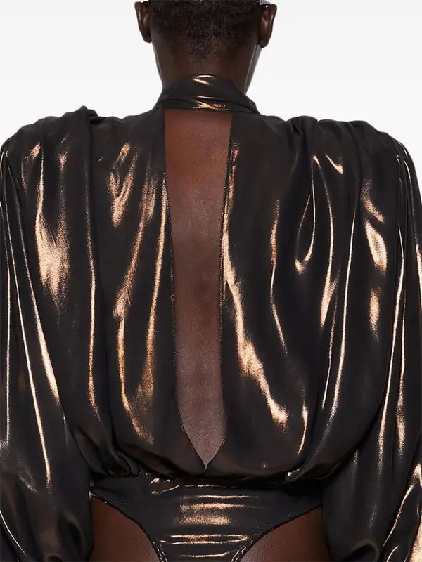 LAQUAN SMITH Pussy-bow Draped Bodysuit