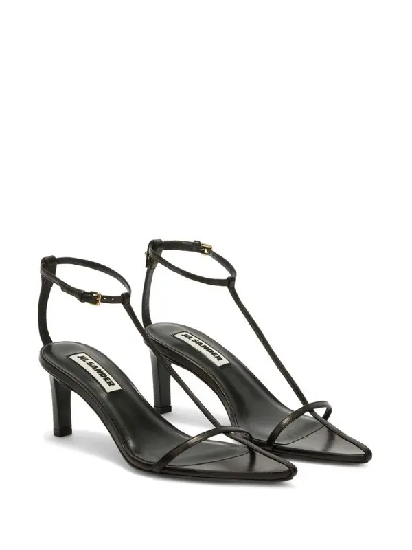 JIL SANDER High Leather Sandals - Black