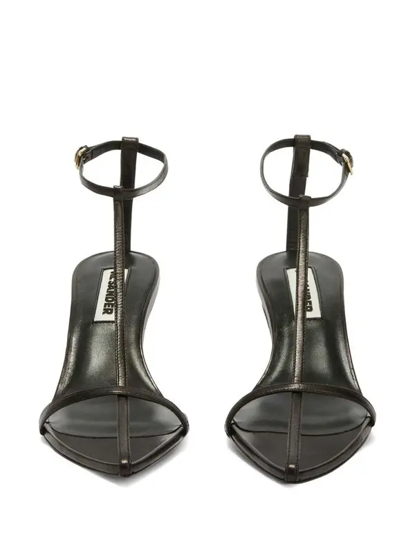 JIL SANDER High Leather Sandals - Black