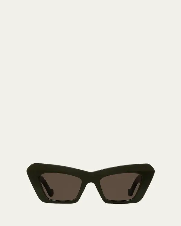 Loewe Anagram Acetate Cat-eye Sunglasses - Green