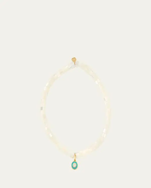 SYDNEY EVAN Enamel Charm Beaded Bracelet