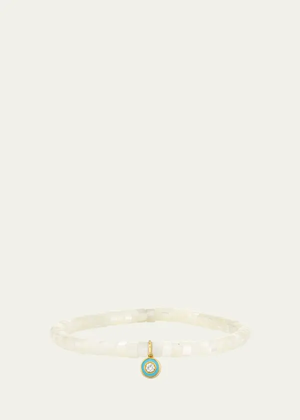 SYDNEY EVAN Enamel Charm Beaded Bracelet