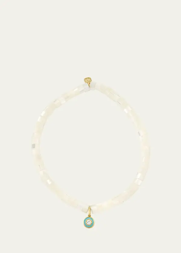 SYDNEY EVAN Enamel Charm Beaded Bracelet
