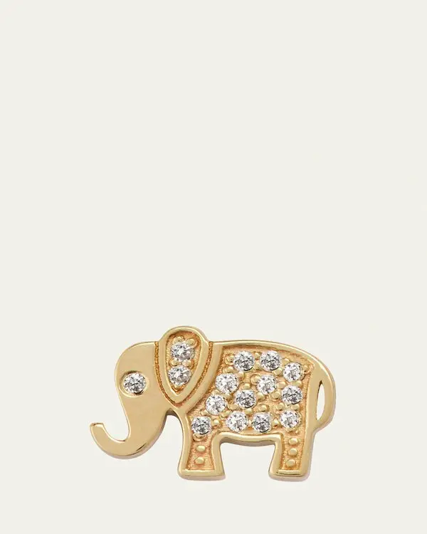 SYDNEY EVAN 14k And Diamond Pave Elephant Single Stud Earring, Left - Gold