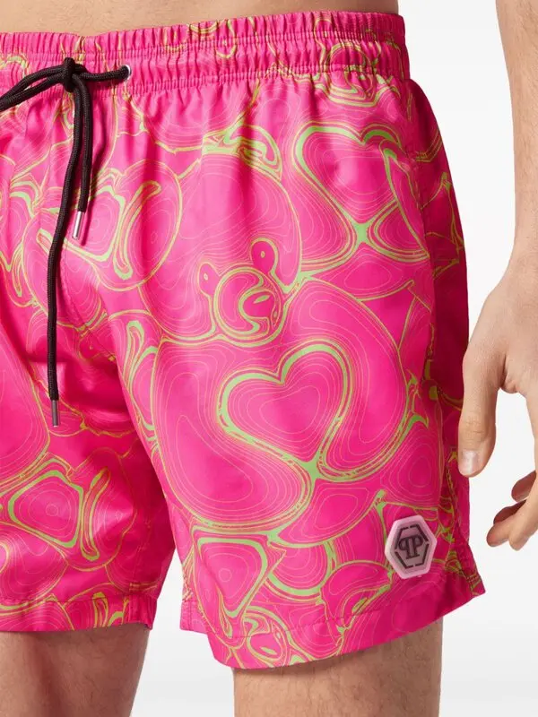 Philipp Plein Heart-print Swim Trunks