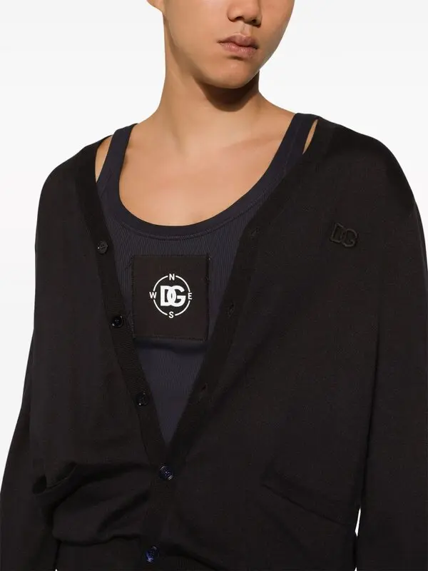 Dolce & Gabbana Logo-embroidered Cardigan - Blue