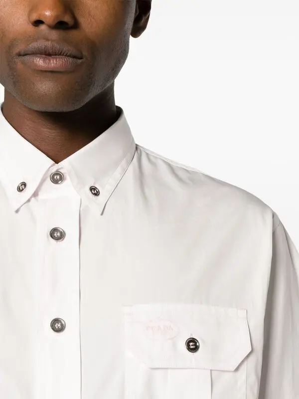 Prada Logo-embroidered Cotton Shirt