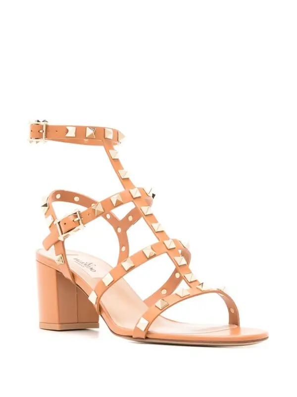Valentino Garavani Stud-embellished Buckled Sandals - Orange