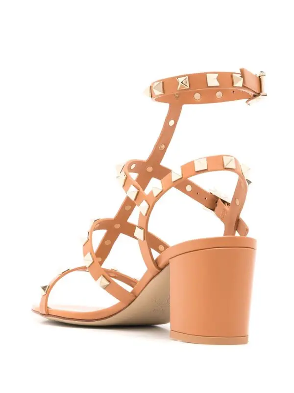 Valentino Garavani Stud-embellished Buckled Sandals - Orange