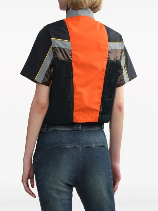 Kolor Panelled Mock-neck Shirt