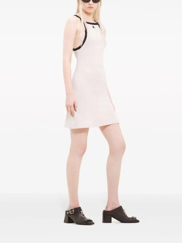 COURREGES Contrast-trim Cotton Minidress - Grey
